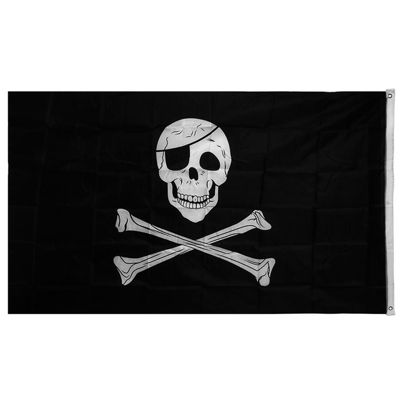 Bendera Lanun Tengkorak Besar dan Tulang Silang, Jolly Roger - TikTok ...