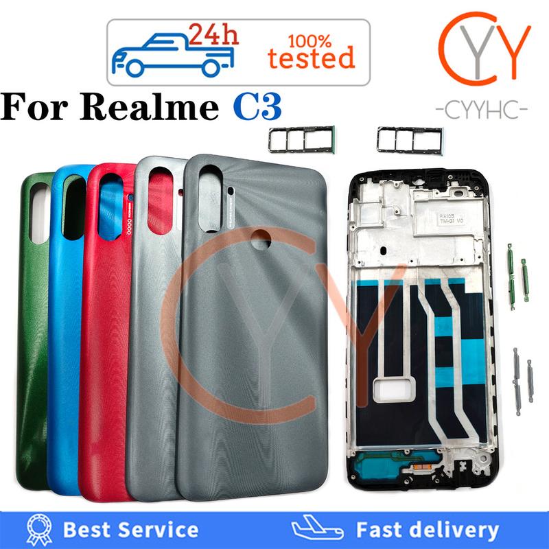 For Realme C3 RMX2020 back cover Battery Housingr Volume Button ...