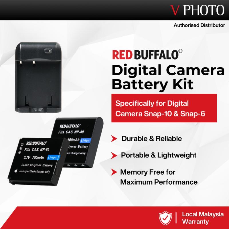 RED BUFFALO Digital Camera Battery Kit - For Red Buffalo Snap10 ...
