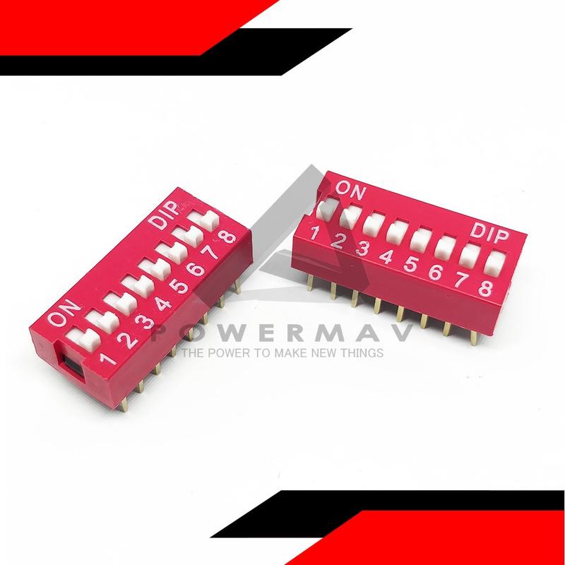 2pcs 8 way dip switch 8 position slide red micro small switc - TikTok Shop Philippines