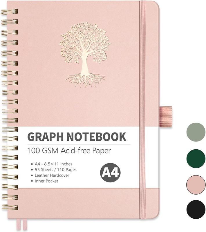 RETTACY Graph Paper Notebook, A4 Grid Spiral Notebook with 110 - TikTok ...