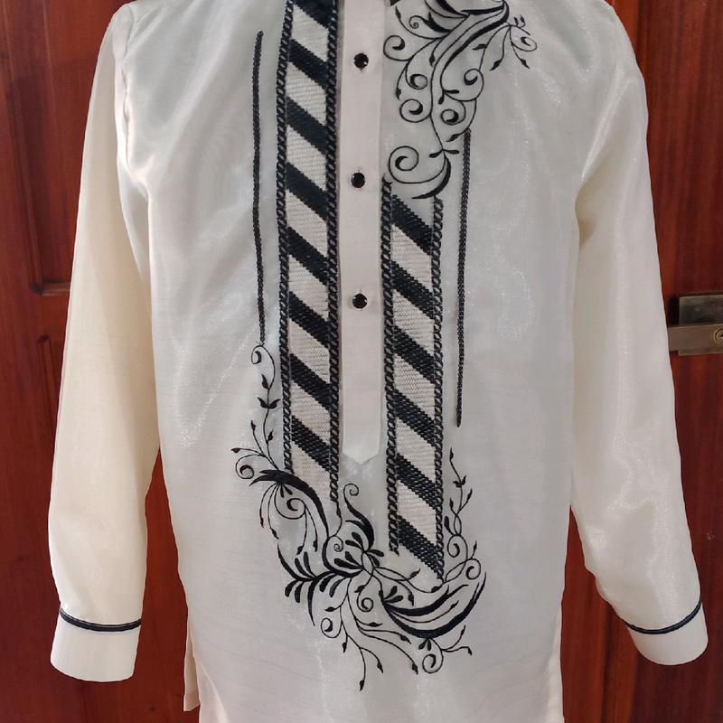 modern barong for men w/ black embroidery - TikTok Shop Philippines