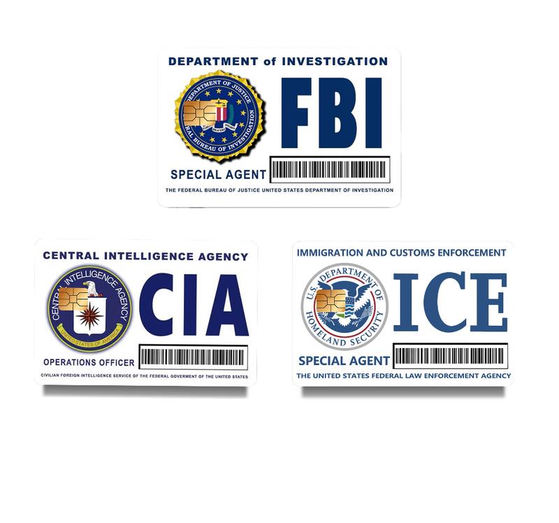 FBI CIA ICE Special Agent ID Card Sticker – Realistic Badge Design for ...