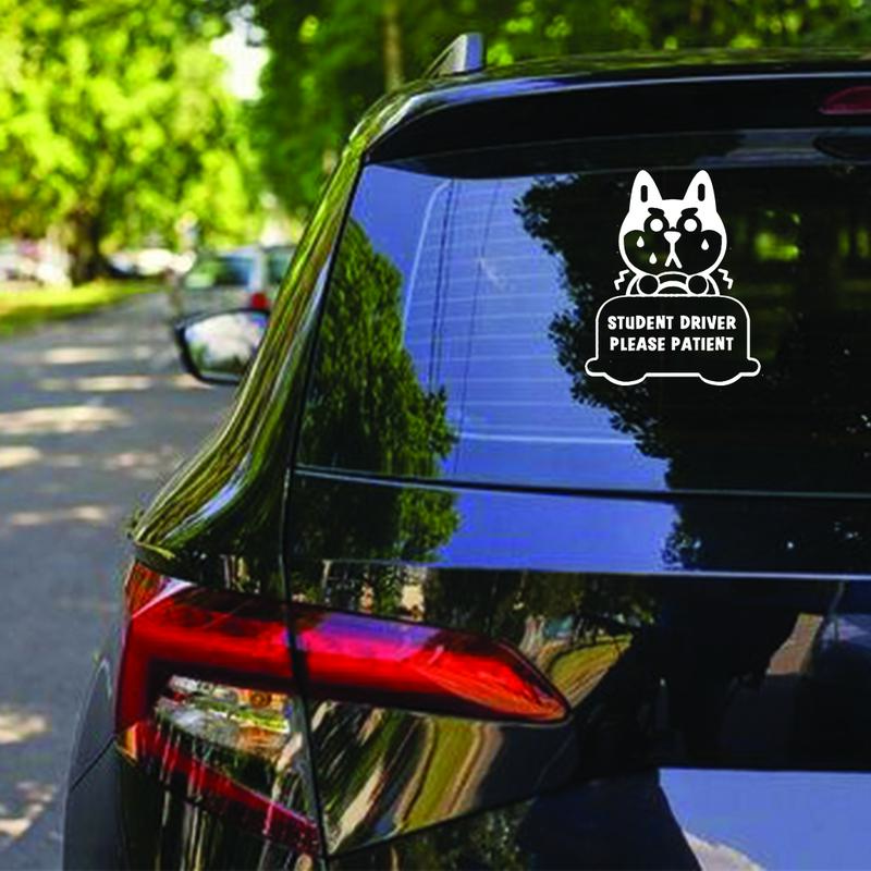 SKT Prints Student Driver Vinyl Sticker Part 1 Cute & Funny Car ...