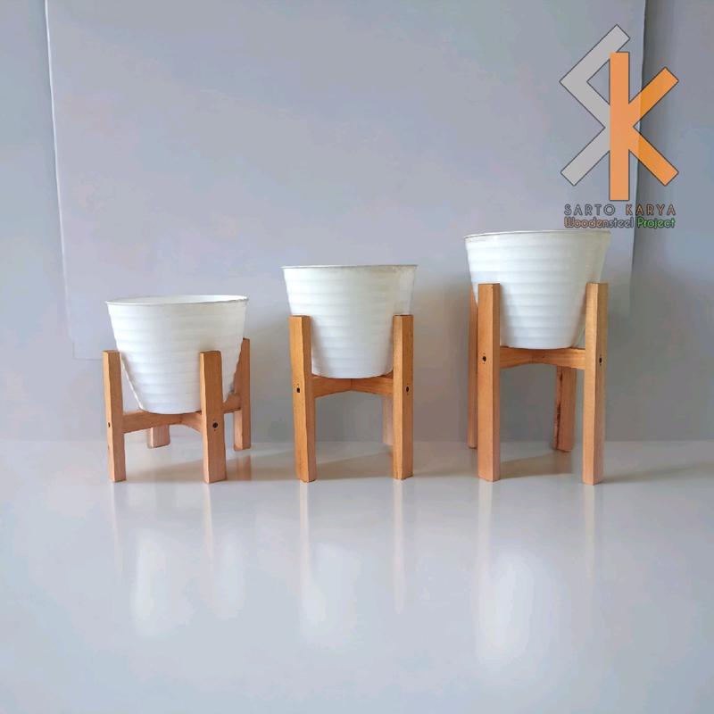 Standing Pot Kayu Minimalis Tanaman - Shop | Tokopedia