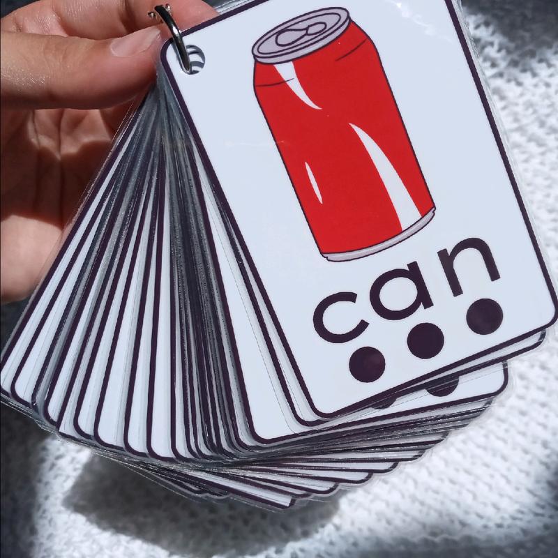 CVC FLASHCARD with ring bind laminated flipcards reading activity ...