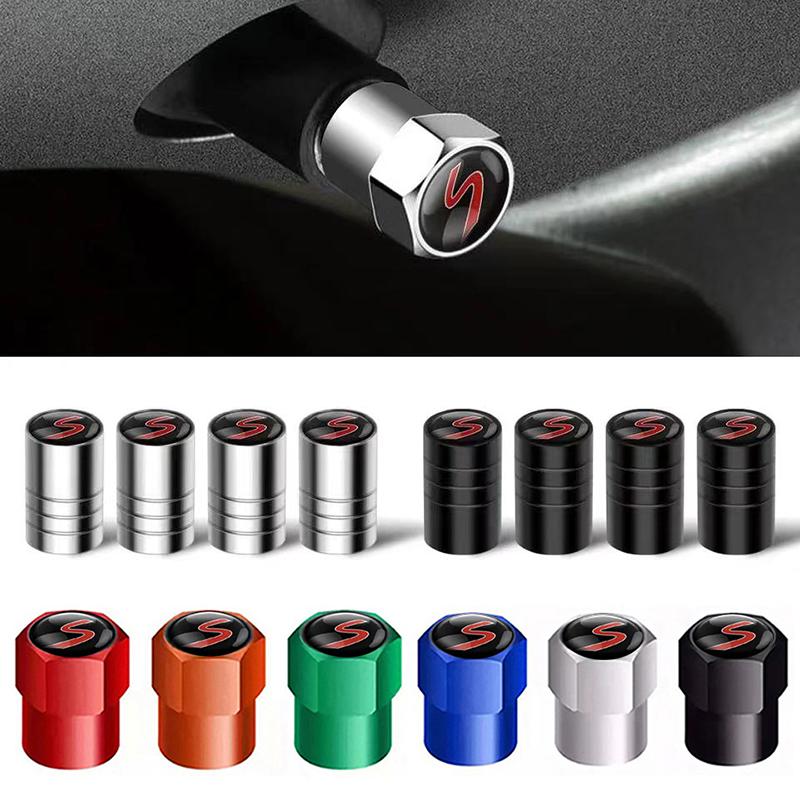4Pcs/Set New Metal Car S Badges Wheel Tire Valve Caps Covers - TikTok ...