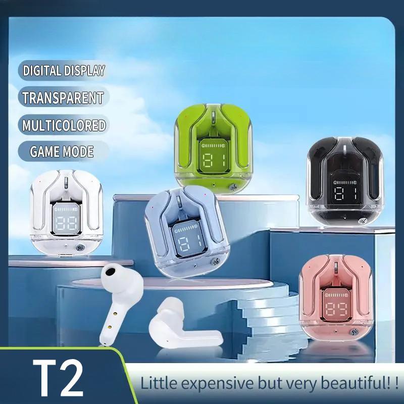 T2 Wireless Mini Earbuds LED Power Digital Display TWS Headset - TikTok ...