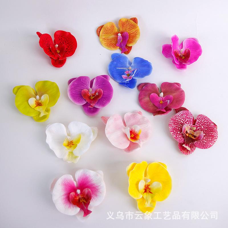 Kepala Bunga Orkid Rama-rama Tiruan, 9.5cm, Klip Rambut PU Rasa ...