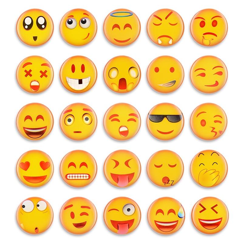 25pcs Vibrant Smile Face Fridge Magnets - Durable Decor for Office ...
