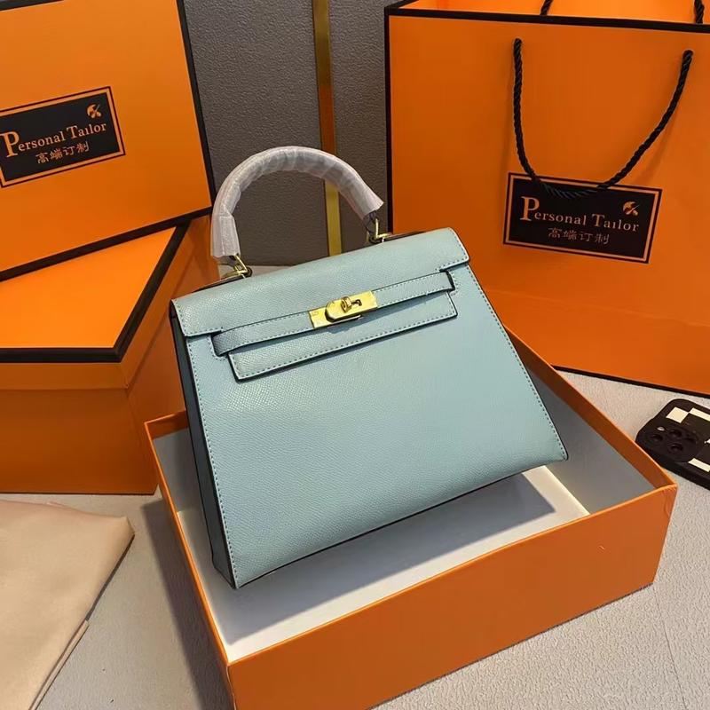 2025 New Fashion Genuine Leather Women's Bag Platinum Kelly Bag ...