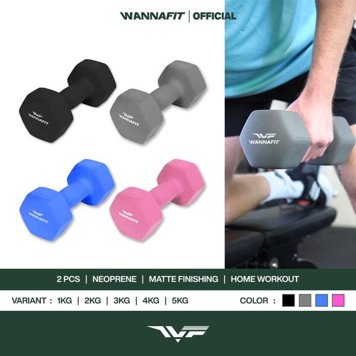Promo WANNAFIT 2pcs Dumbbell Barbel 1kg 2kg 3kg 4kg 5kg | Dumbell ...