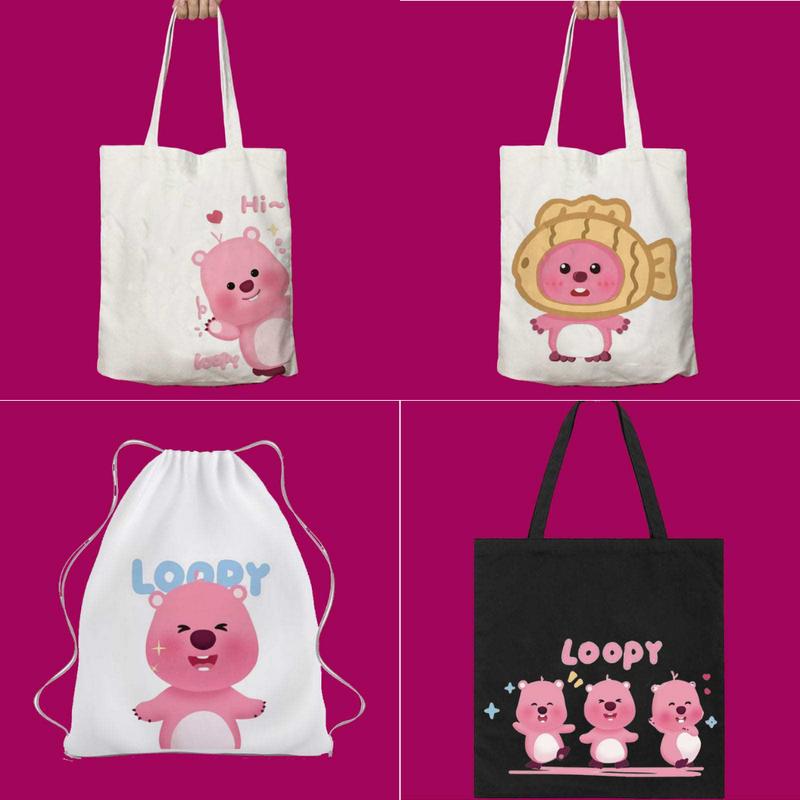 Totebag Tas Serut Tote Bag Pororo Loopy Aesthetic Wanita Goodiebag ...