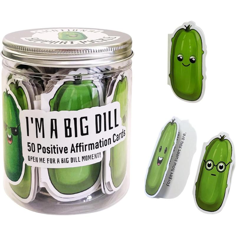 Positive Pickle, Emotional Support Pickles, Mini Affirmation Card Jar ...