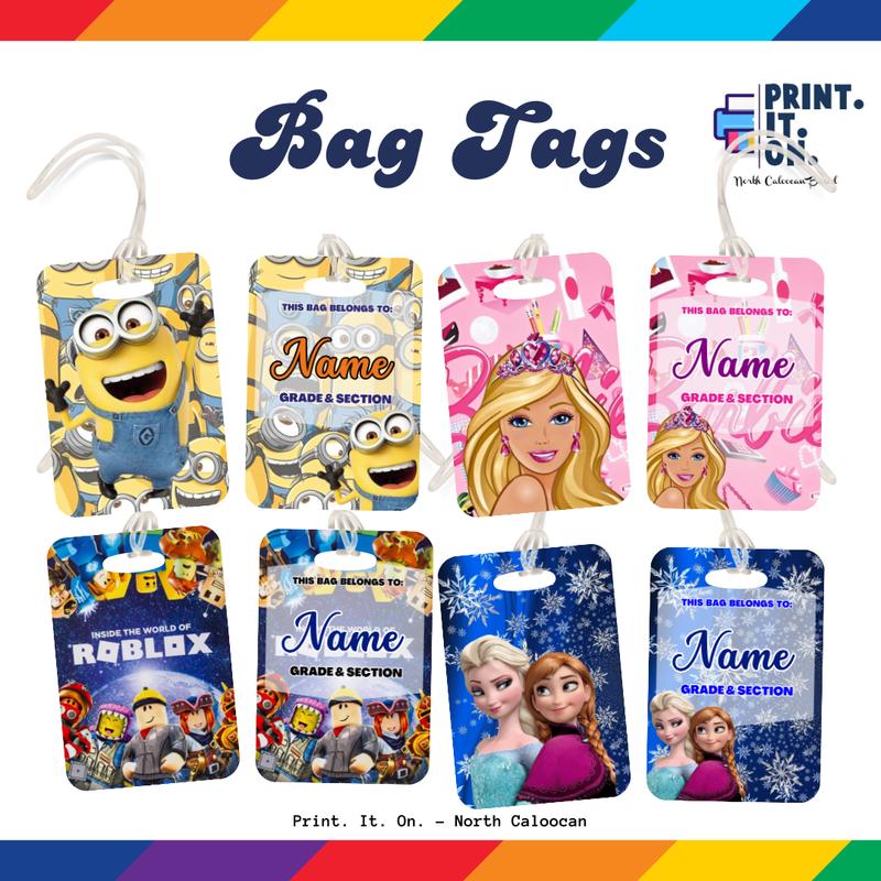 Customized PVC Bag Tags ATM Size For securing your children belongings ...