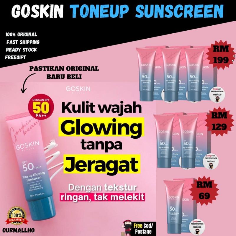 Goskin Tone Up Glowing Sunscreen | Readystock Original Hq - TikTok Shop ...