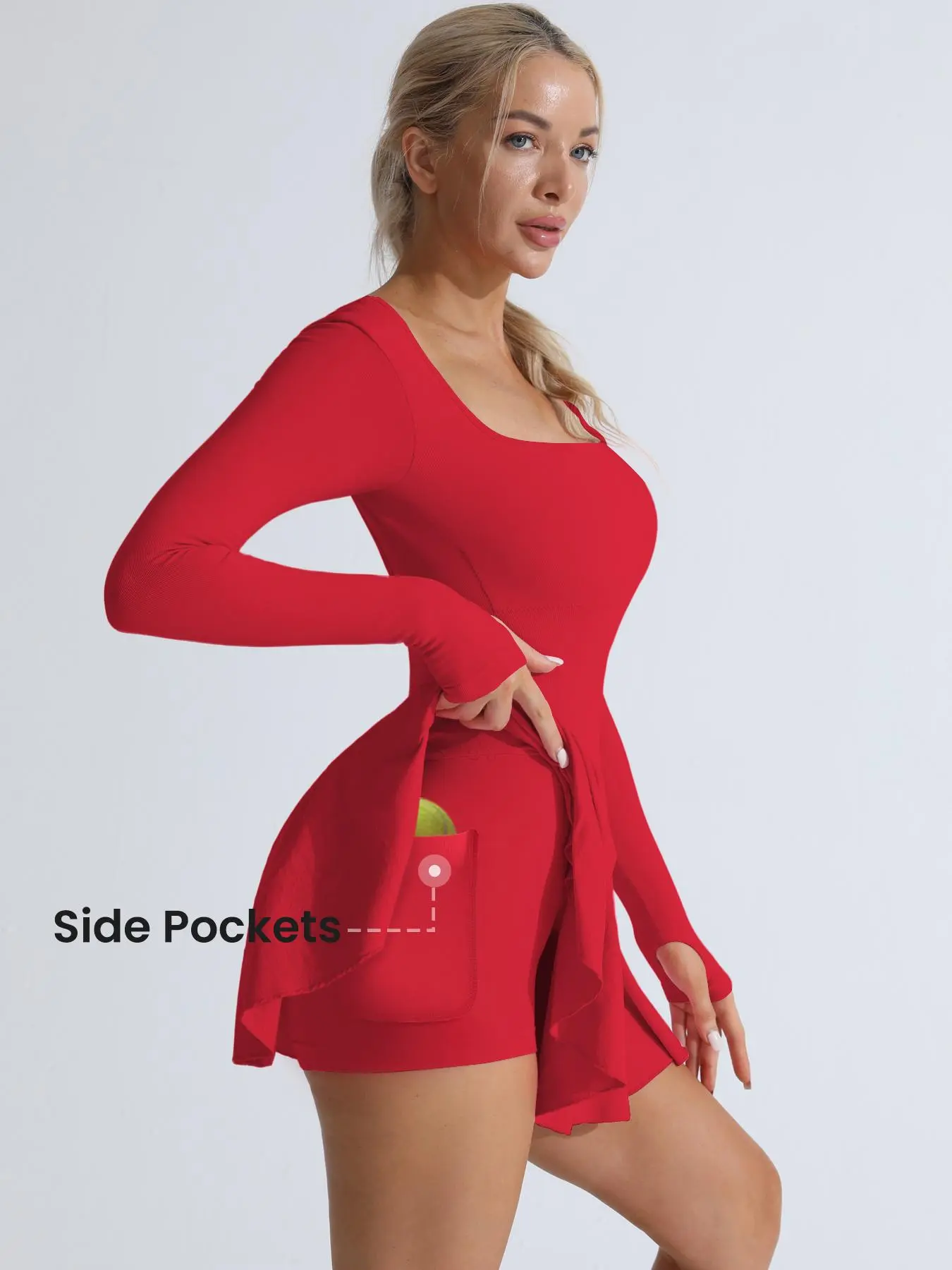 Halara Softlyzero™ Airy Backless Crisscross U Neck 2-in-1 Side Pocket ...