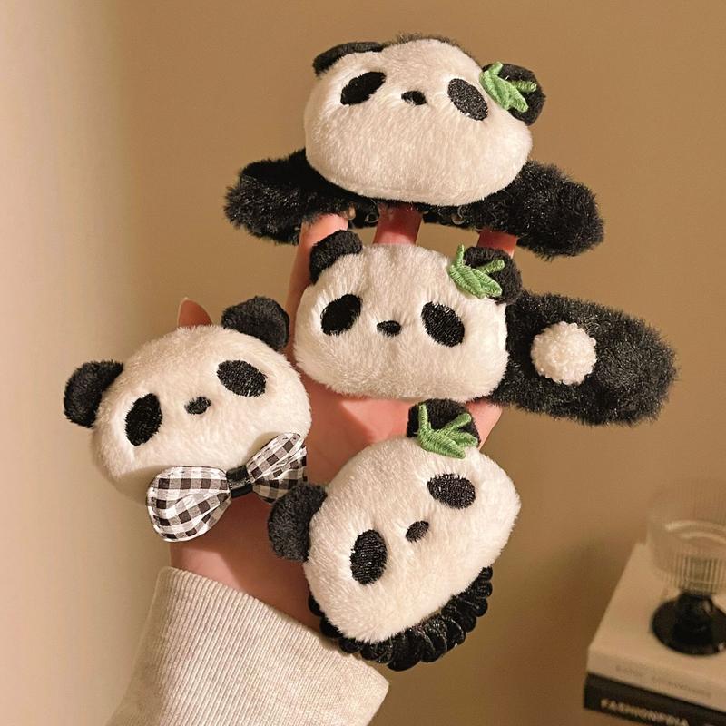 [In Stock]Panda Plush Hair Claw - Trendy Hair Accessory Set, Back Hair ...