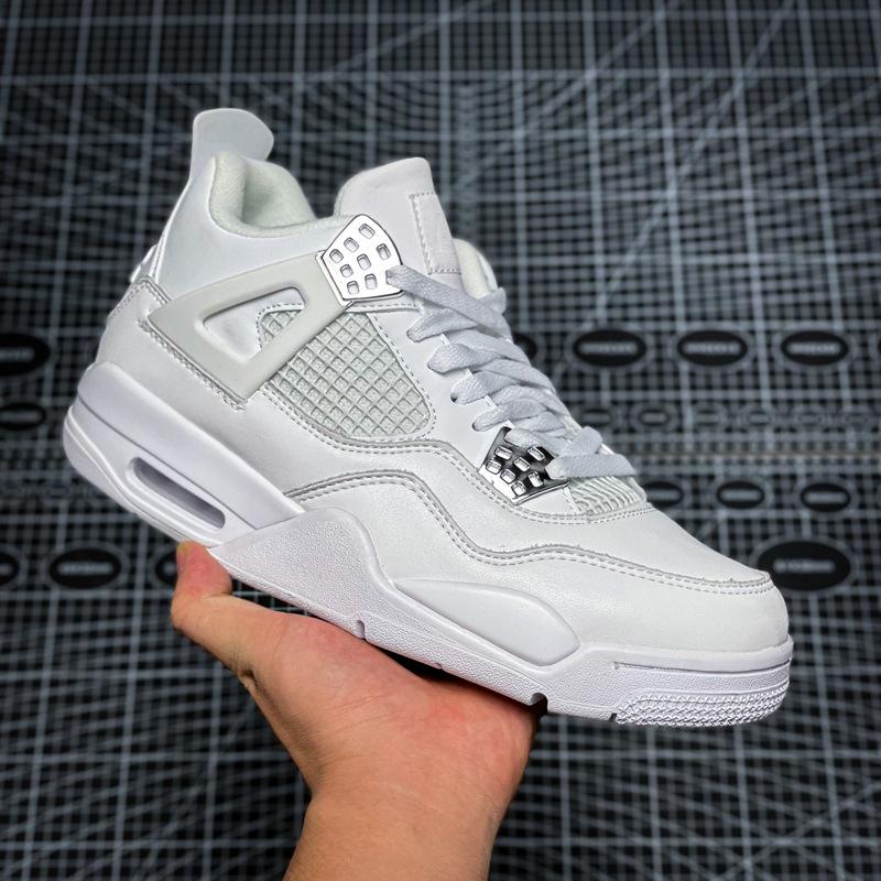 White Metal Silver Aj4 Pure Original White Red Shoes Black Red - TikTok ...