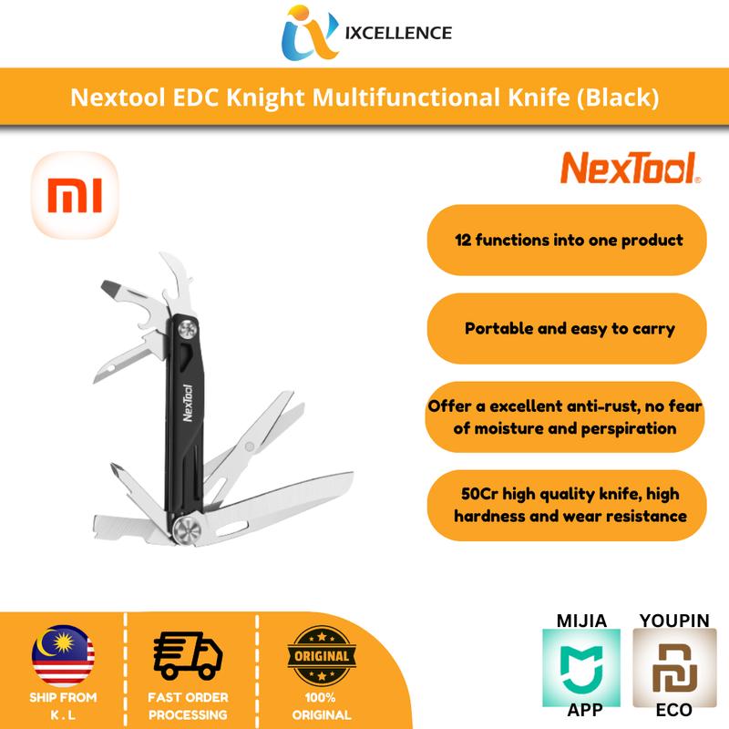 [IX] NexTool EDC Knight Multifunctional Knife - Black (NE20153) - TikTok Shop Malaysia