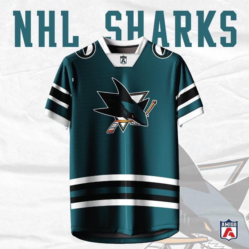 Jersi Microfiber Sublimasi, Rekaan Baju-T NFL, Jerung San Jose ...