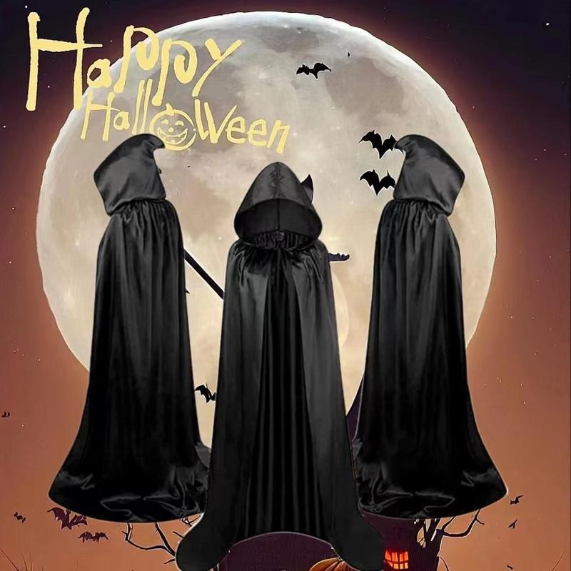 Jubah Halloween, Jubah Kematian Hitam, Kostum Penyihir Syaitan ...