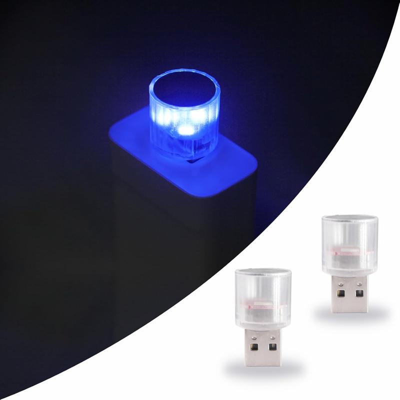 USB LED Car Interior Night Light Atmosphere Lamp, 2 Pcs Universal ...