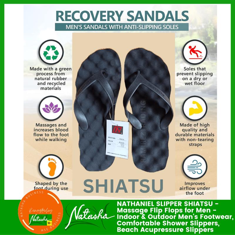NATHANIEL SLIPPER SHIATSU - Massage Flip Flops for Men - Indoor ...