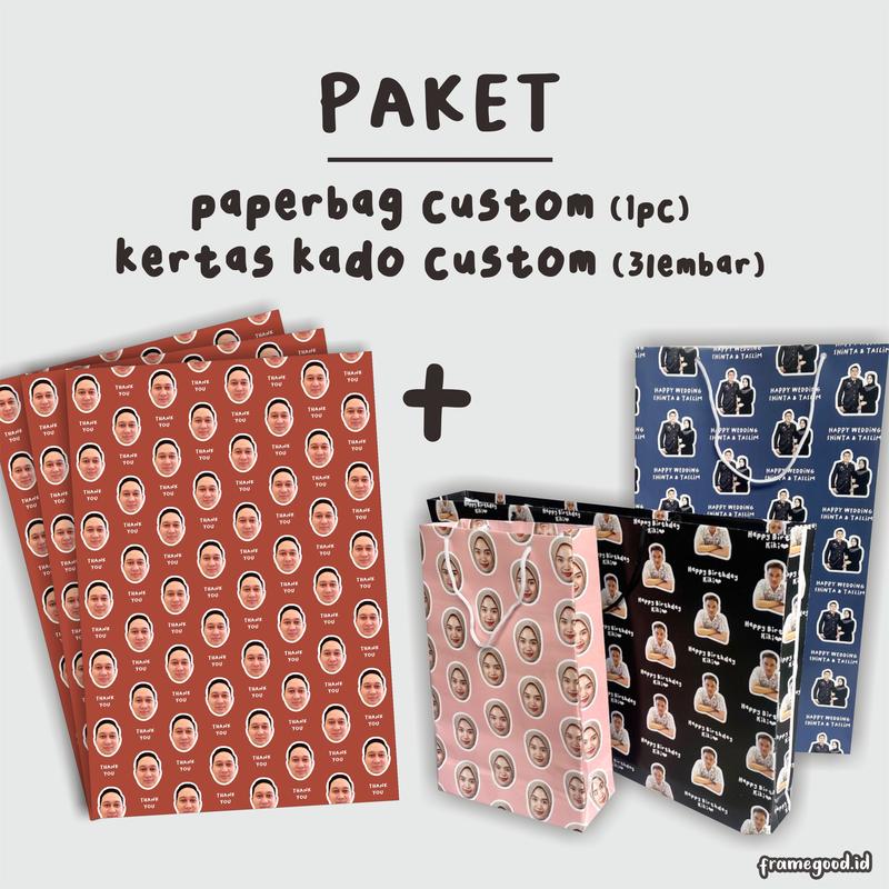 paket PAPERBAG CUSTOM + KERTAS KADO CUSTOM foto sendiri / kertas - Shop ...