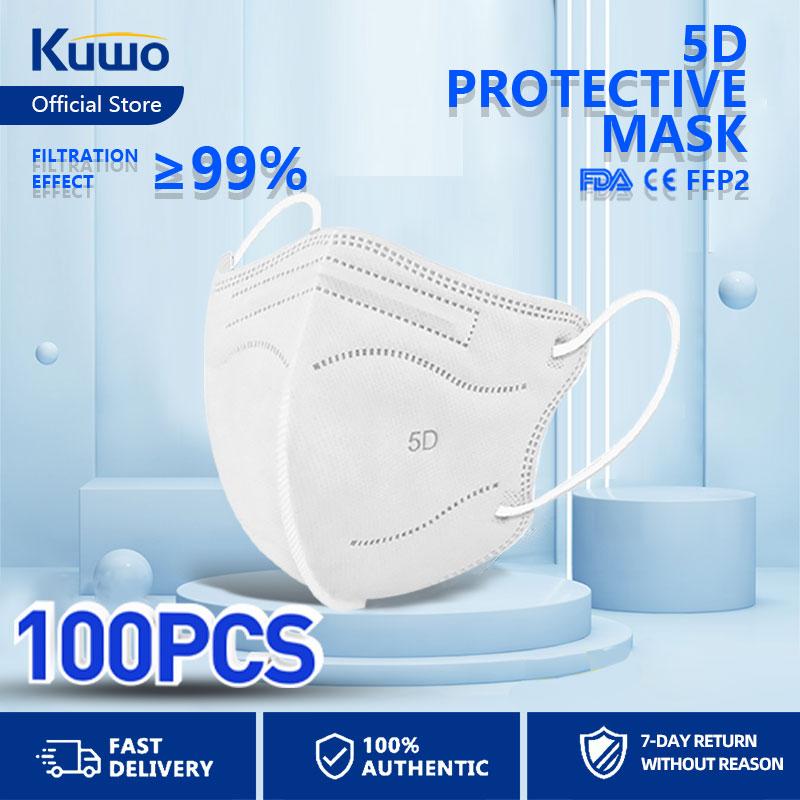 Kuwo 50PCS KN95 5D Mask Butterfly 5ply Protective Reusable Unobstructed ...