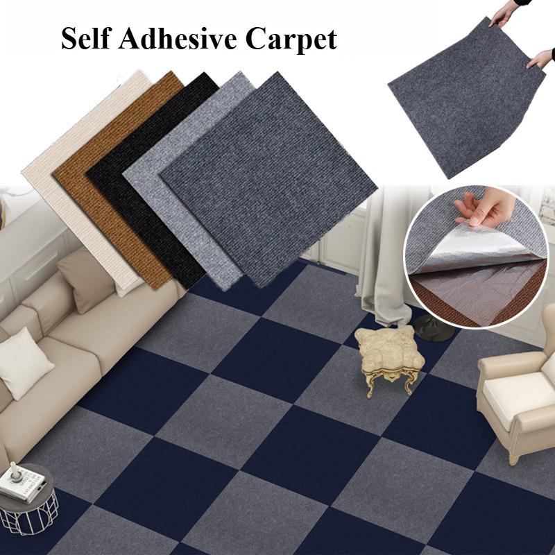 30X30CM Self Adhesive Carpet Tile Non Slip Floor Rug Home Office ...