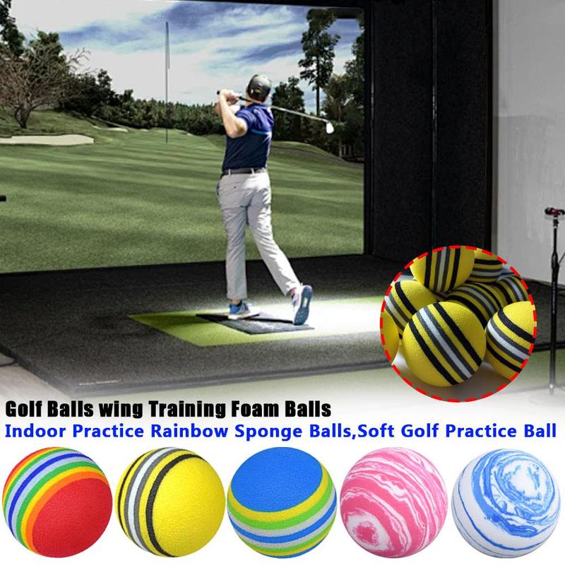 10PCS Golf Balls Wing Training Foam Balls Indoor Practice Rainbow ...