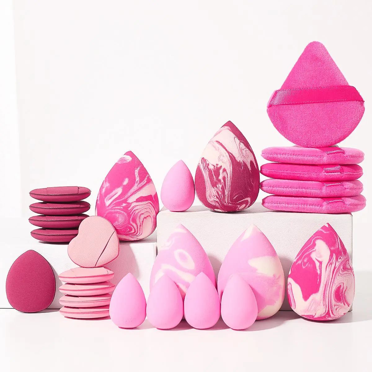 Makeup Sponge & Puff Set, 25pcs Versatile Powder Puffs & Beauty ...