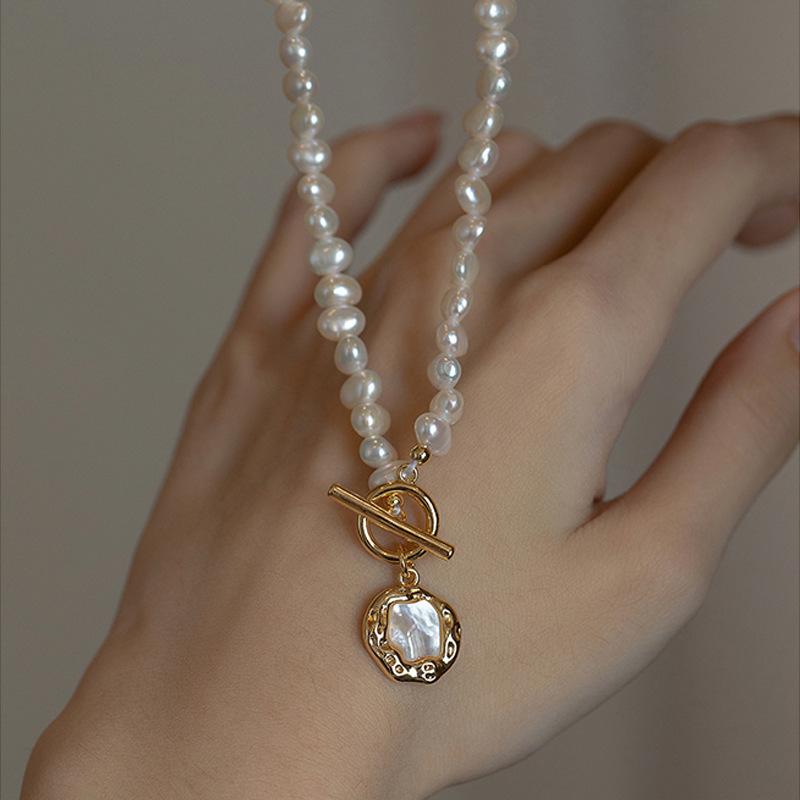 Kalung Mutiara Dua Sisi Baroque Air Tawar, Alamiah, Untuk Wanita ...