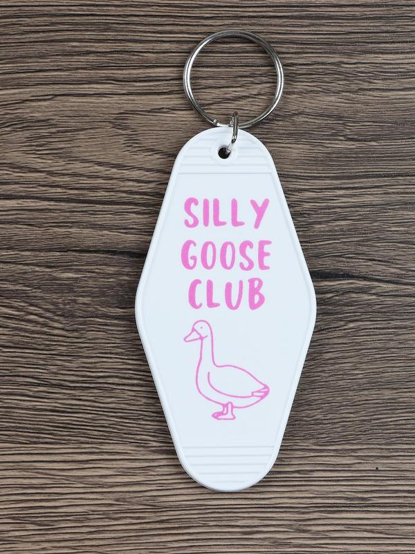 Silly Goose Club Letter Pattern Keychain, Cute Cartoon Keychain - TikTok Shop