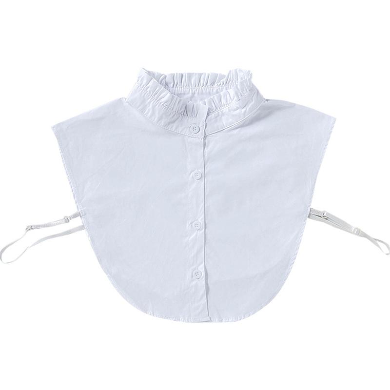 Womens Elegant Wrinkled Ruffles Fake Stand Collar Basic Layering ...