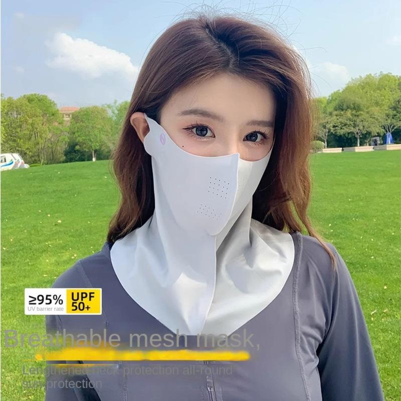 Fashion Solid Color Sunscreen Mask Summer Face Scarves Sun Proof ...