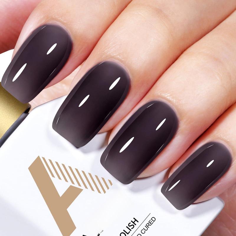 Gel Polish - Sheer Black Translucent Nails Gels Soak Off U V - TikTok Shop