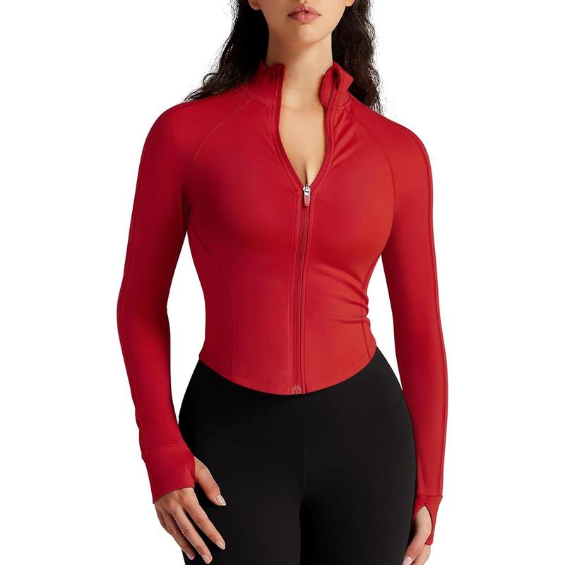 Womens Zip Up Bbl Jacket Lightweight Cropped Athletic Jacket Track Gym ...