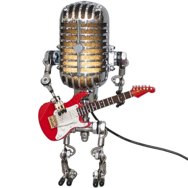 Retro Style Vintage Microphone Robot Desk Lamp, Vintage Microphone ...