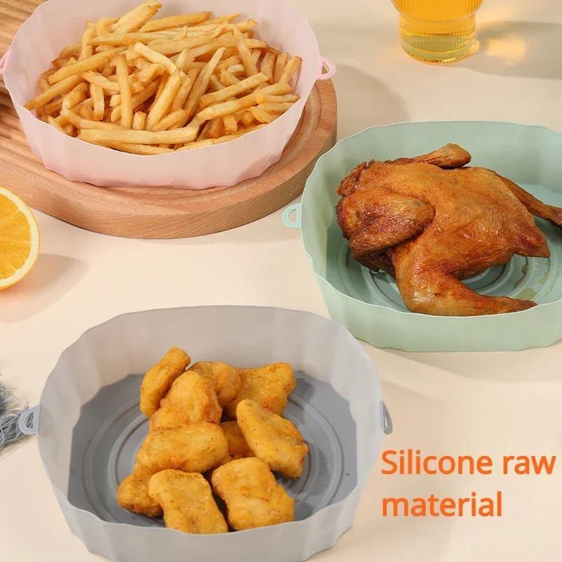 Air Fryer Pan Silicone Basket Airfryer Oven Baking Silicone Tray ...