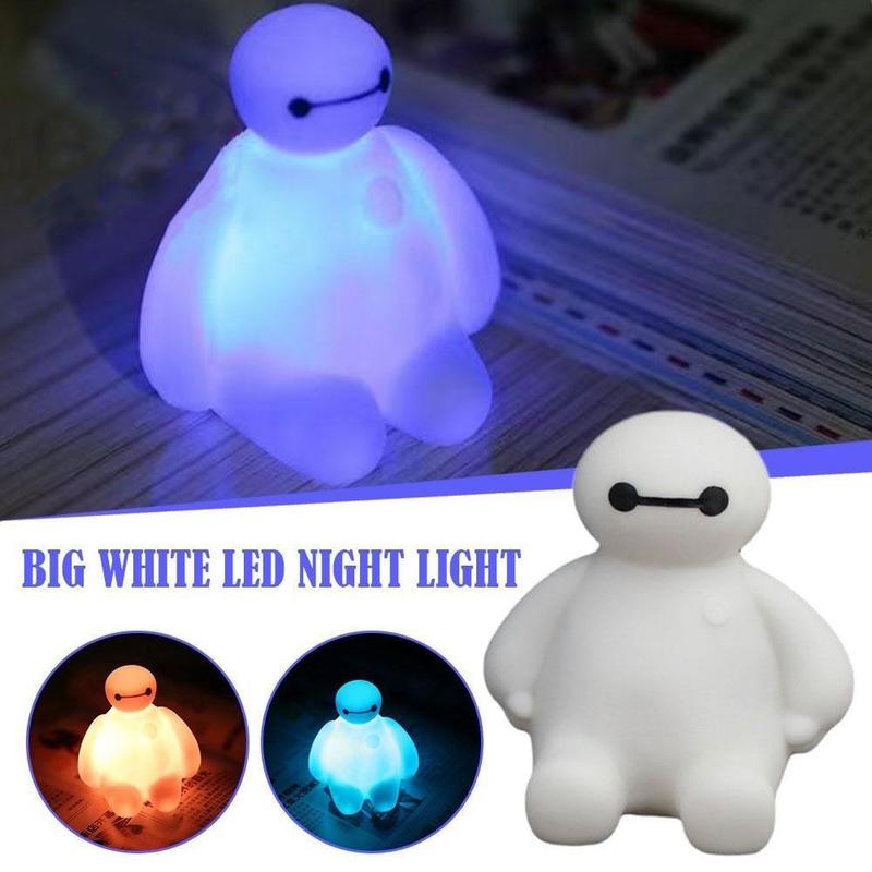 Mini Baymax Colorful Lamp Cute Big White Warm Led Night Ligh - TikTok ...