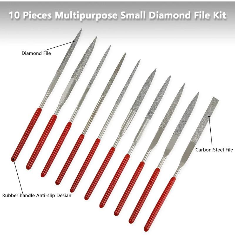 10Pcs Diamond Needle File Set 3x140mm Mini Needle File Kit For - TikTok ...