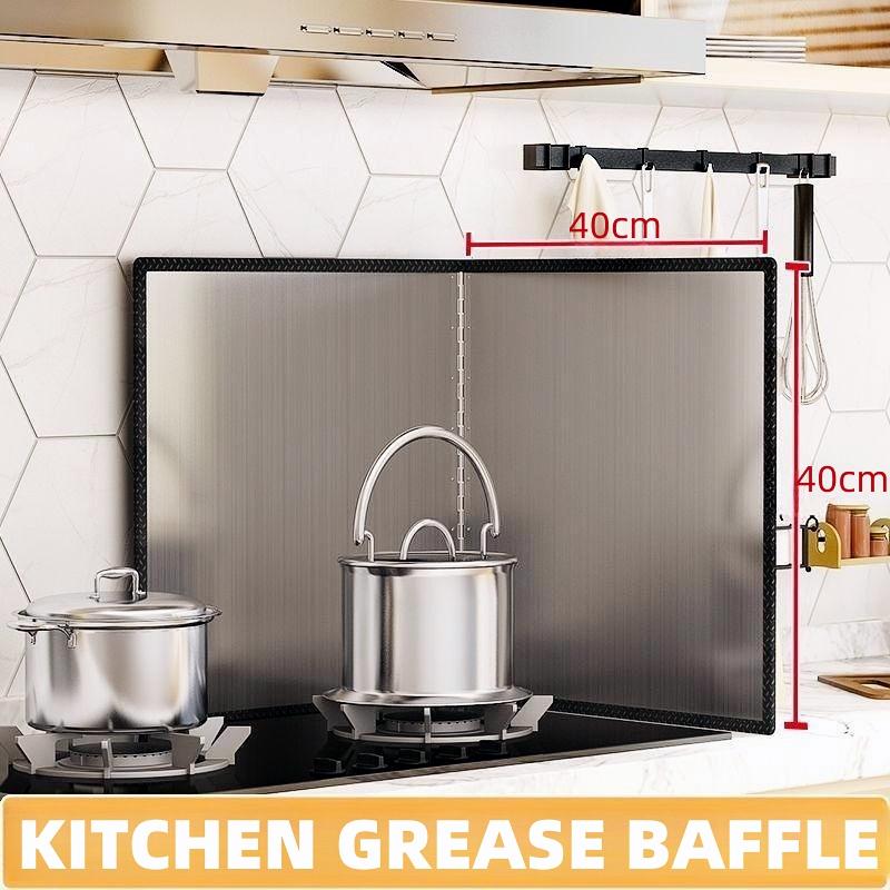 Collapsible oil baffle, cooking splash baffle, double-sided stainless ...