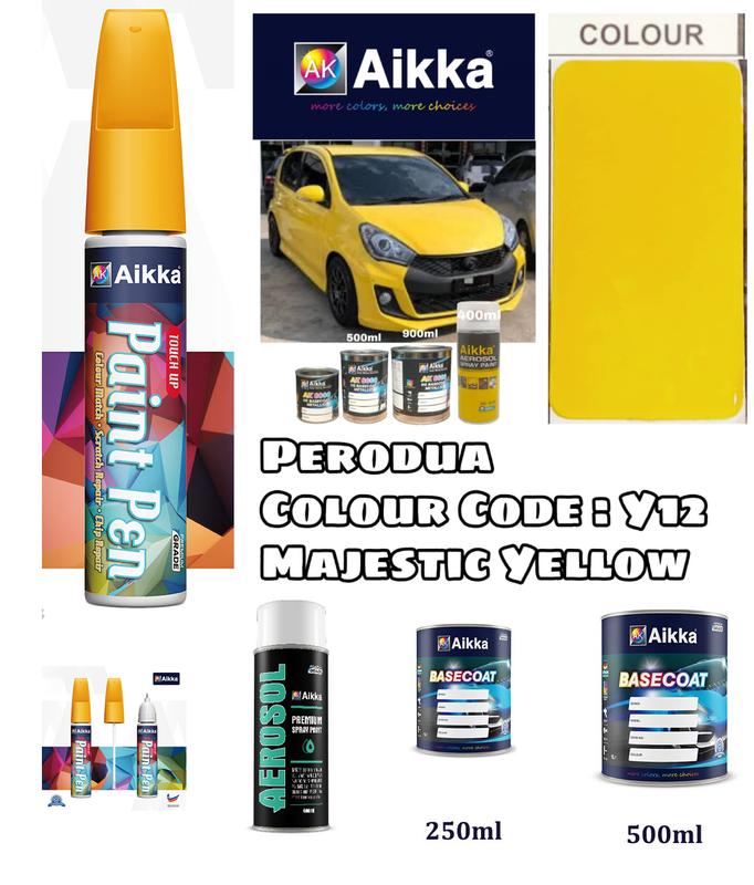 AIKKA PERODUA Y12 / MAJESTIC YELLOW / CAR PAINT / TOUCH UP PAINT ...