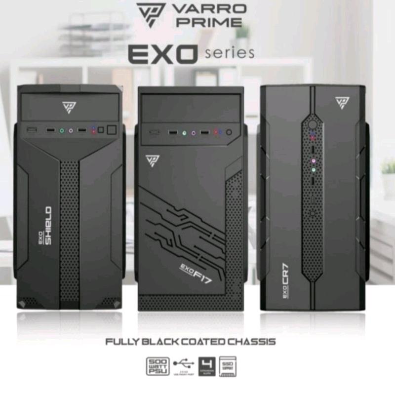 Casing CPU Varro Exo F17 CR7 Shield Include PSU 500W - Shop | Tokopedia