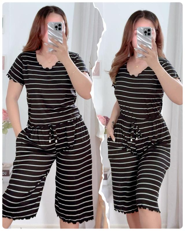 Striped Blouse and Tokong Squarepants Terno Womenswear with - TikTok ...