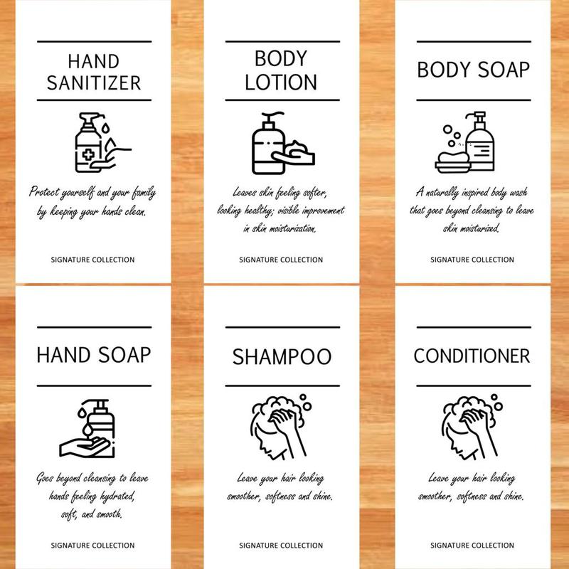 Sticker Vinyl 5.5x10 Stiker Label Botol Sabun Mandi Shampoo Sanitizer ...