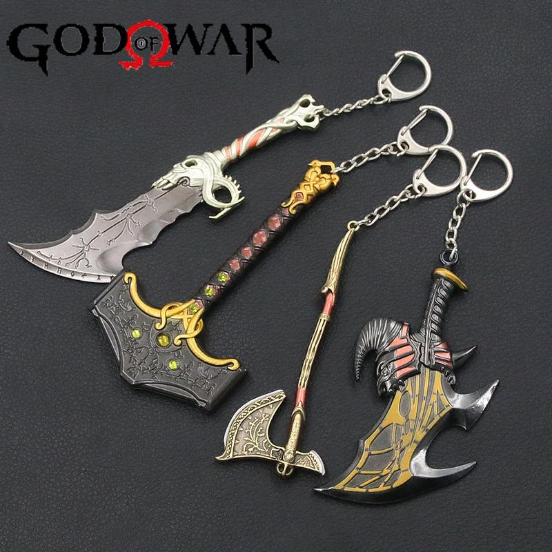 Game God of War 5 Ragnarok Key Chain Kratos Ares Thor's Hammer Blades ...
