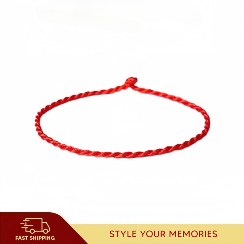 Minimalist Red String New Year Bracelet 2mm Lucky Red Thread - TikTok ...